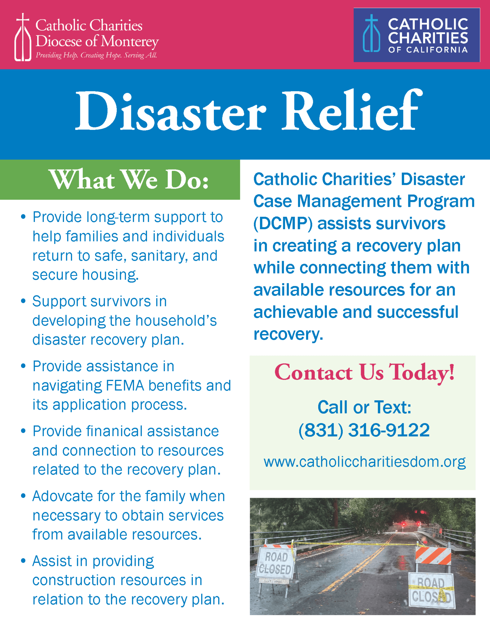 Disaster Relief - Catholic Charities Diocese of Monterey